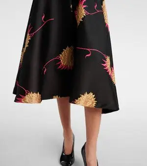 La DoubleJ Milano Jacquard Satin Midi Skirt