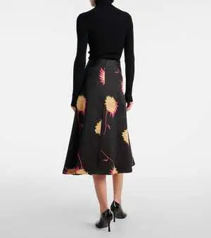 La DoubleJ Milano Jacquard Satin Midi Skirt