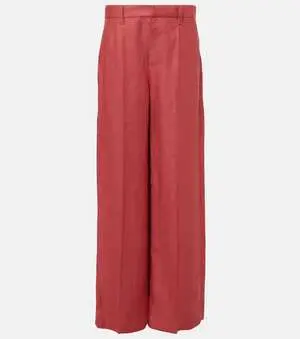 Brunello Cucinelli Wide-leg Hemp And Linen Trousers
