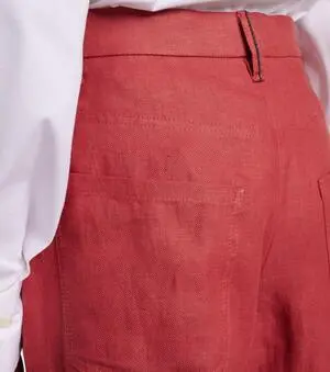 Brunello Cucinelli Wide-leg Hemp And Linen Trousers