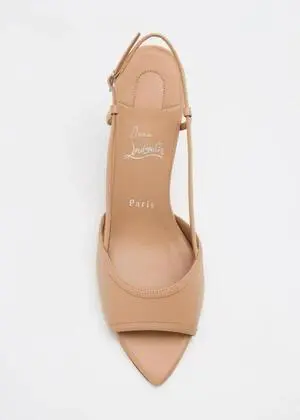CHRISTIAN LOUBOUTIN 80mm Miss Z Leather Slingback Sandals - Blush