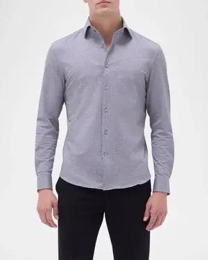 Bugatchi Apos;s Ooohcotton Devon Sport Shirt - Black