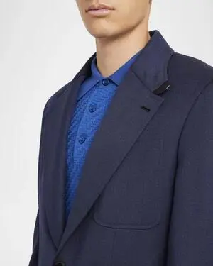Brioni Wool Travel Sport Coat - Navy