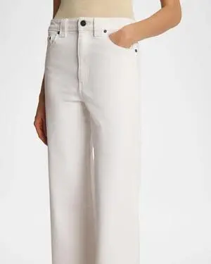 Khaite Dane Mid-rise Wide-leg Jeans - White