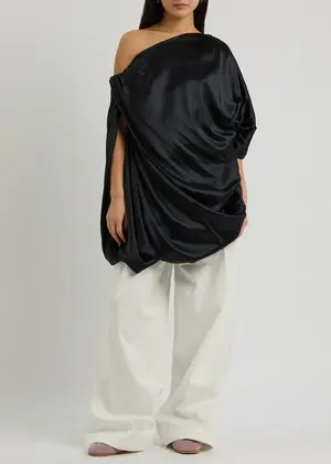 Dries Van Noten Calant Draped Satin Top