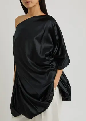 Dries Van Noten Calant Draped Satin Top