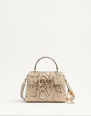Valentino Garavani Vsling Small Python Handbag - Cream
