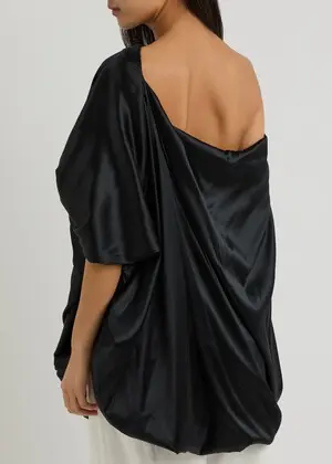 Dries Van Noten Calant Draped Stretch-silk Satin Top