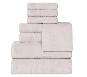 SUPERIOR 8 Piece Playa Zero Twist Cotton Solid Owel Set