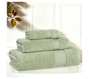 SUPERIOR 3 Piece Belmont Zero Twist Cotton Soft Towel Set - One-color
