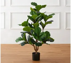 GLITZHOME 3.5ft Faux Fiddle Leaf Fig Tree In Po T - One-color