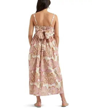 RIPE MATERNITY Hope Tie Back Linen Dress - Beige
