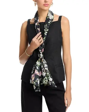 Echo Spring Unfolding Oblong Silk Scarf - Black
