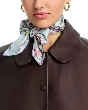 Echo Spring Unfolding Silk Square Scarf - Sky Blue