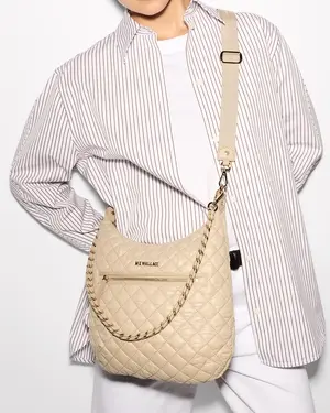 Mz Wallace Crosby Sienna Hobo Bag - Buff/light Gold