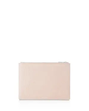 Whistles Matte Croc-embossed Leather Clutch - Nude/silver