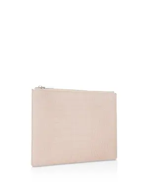 Whistles Matte Croc-embossed Leather Clutch