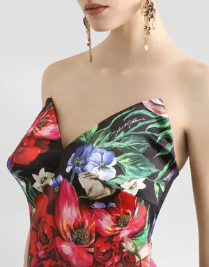 Dolce & Gabbana Floral Satin Corset Top - Print