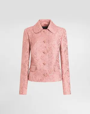 Dolce & Gabbana Floral Quilted Jacquard Jacket - Pink