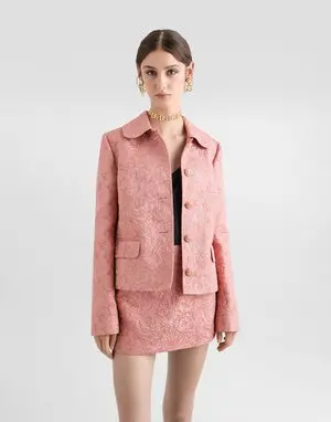 Dolce & Gabbana Floral Quilted Jacquard Jacket - Pink