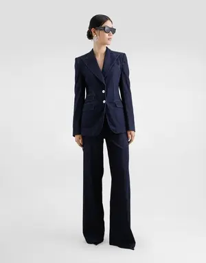 Dolce & Gabbana Denim And Silk Turlington Jacket