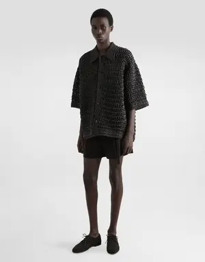 Dolce & Gabbana Cotton Gabardine Shorts With Double Darts - Black