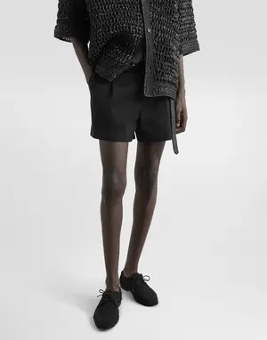 Dolce & Gabbana Cotton Gabardine Shorts With Double Darts - Black