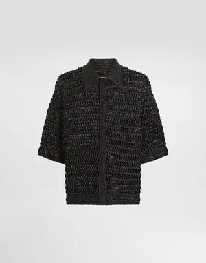 Dolce & Gabbana Viscose Raffia Crochet Shirt