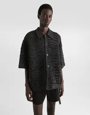 Dolce & Gabbana Viscose Raffia Crochet Shirt
