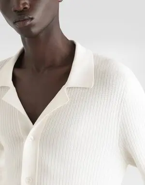 Dolce & Gabbana Cotton Openwork-knit Shirt - White