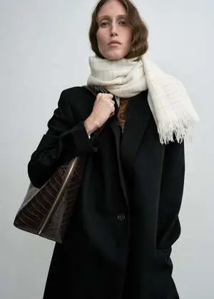 TOTEME Checked Light Wool Scarf Ecru/black - Ecru,black
