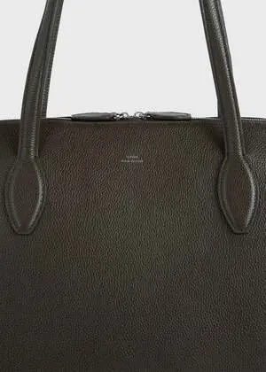 TOTEME Garderob Grained-leather Tote - Brown