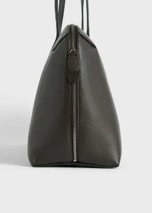 TOTEME Garderob Grained-leather Tote - Brown