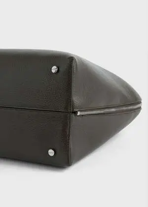 TOTEME Garderob Grained-leather Tote - Brown