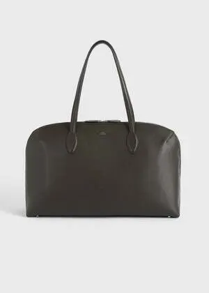 TOTEME Garderob Grained-leather Tote - Brown