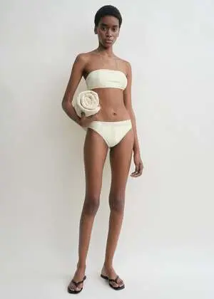 TOTEME Monogram Strapless Bikini Top - Creme
