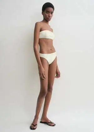 TOTEME Monogram Strapless Bikini Top - Creme