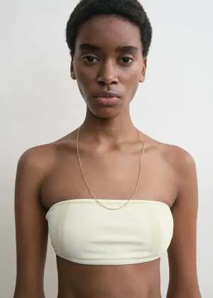 TOTEME Monogram Strapless Bikini Top - Creme