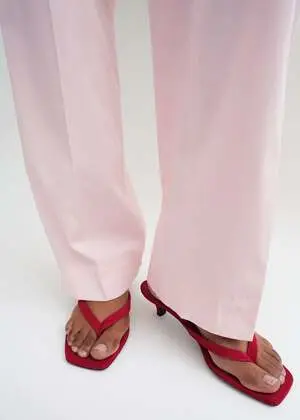 TOTEME Suede Heeled Flip Flops