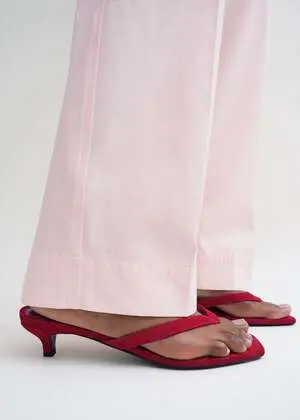 TOTEME Suede Heeled Flip Flops