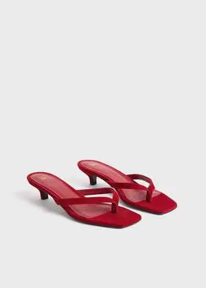 TOTEME Suede Heeled Flip Flops