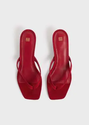 TOTEME Suede Heeled Flip Flops