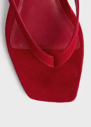 TOTEME Suede Heeled Flip Flops
