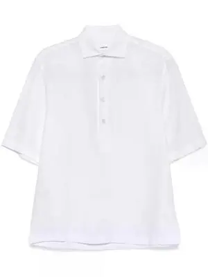 LARDINI Linen Polo Shirt - White