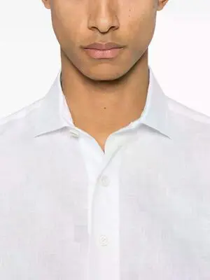 LARDINI Linen Polo Shirt - White