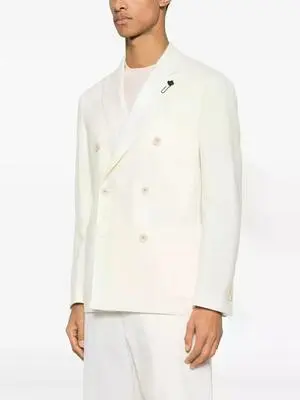 LARDINI Double-breasted Blazer - White