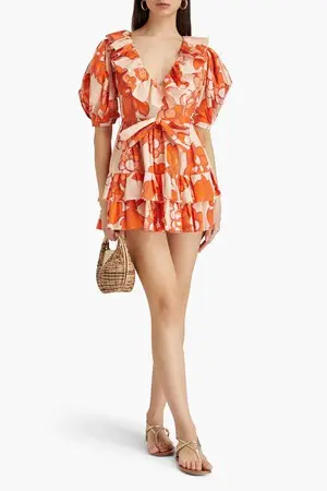 Etro Ruffled Printed Mini Dress