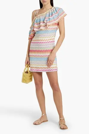 Missoni Cold-shoulder Crochet-knit Mini Dress