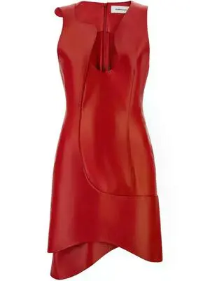 Red Leather Mini Dress