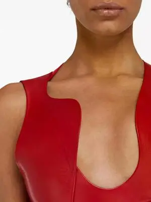FERRAGAMO Leather Mini Dress - Red
